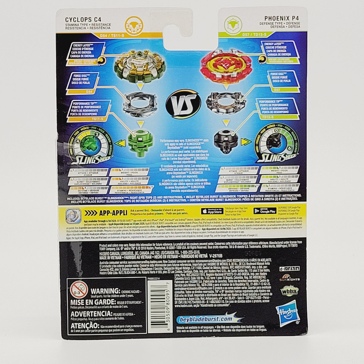 Beyblade Burst Turbo SlingShock CYCLOPS C4 and PHOENIX P4 2-Pack Dual ...