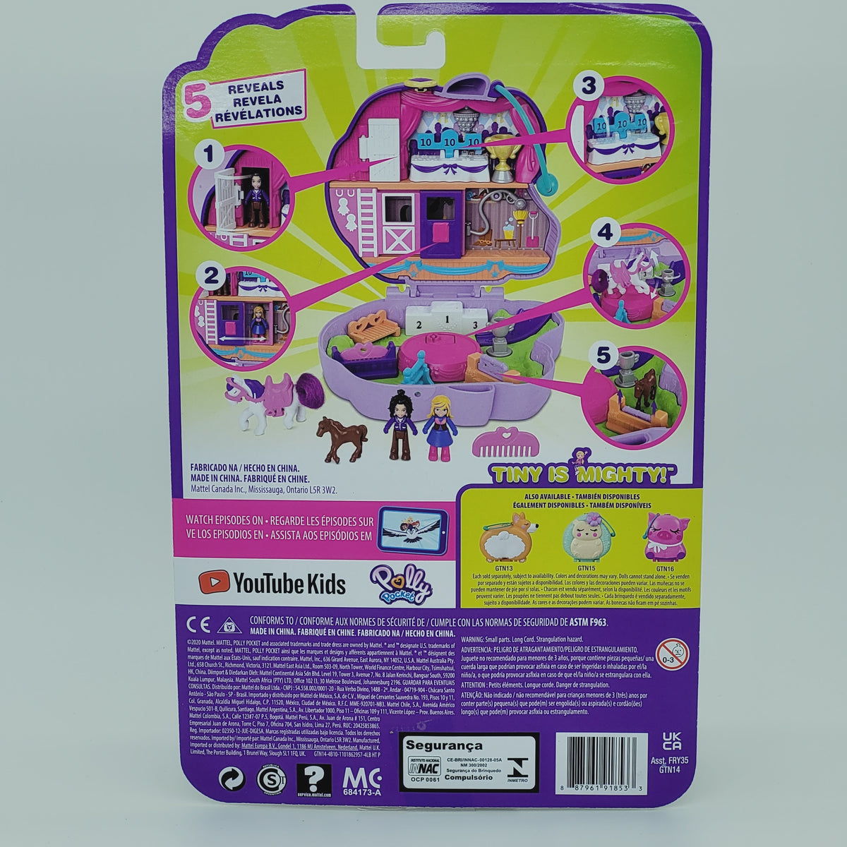 Polly Pocket JUMPIN STYLE PONY Compact New Micro Playset by Mattel ...