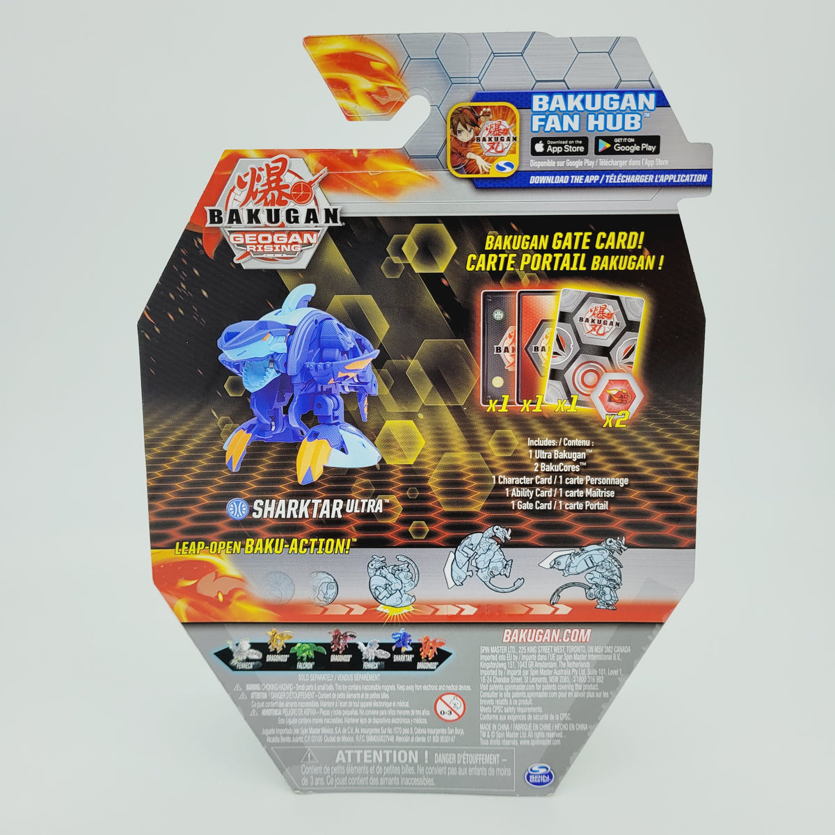Bakugan Geogan Rising Aquos Sharktar Ultra 3 inch Battling Action Figu ...