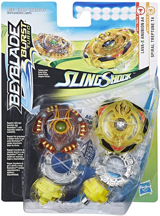 Beyblade Burst Turbo SlingShock LAVA-X ANUBION A4 and SPIRAL TREPTUNE ...
