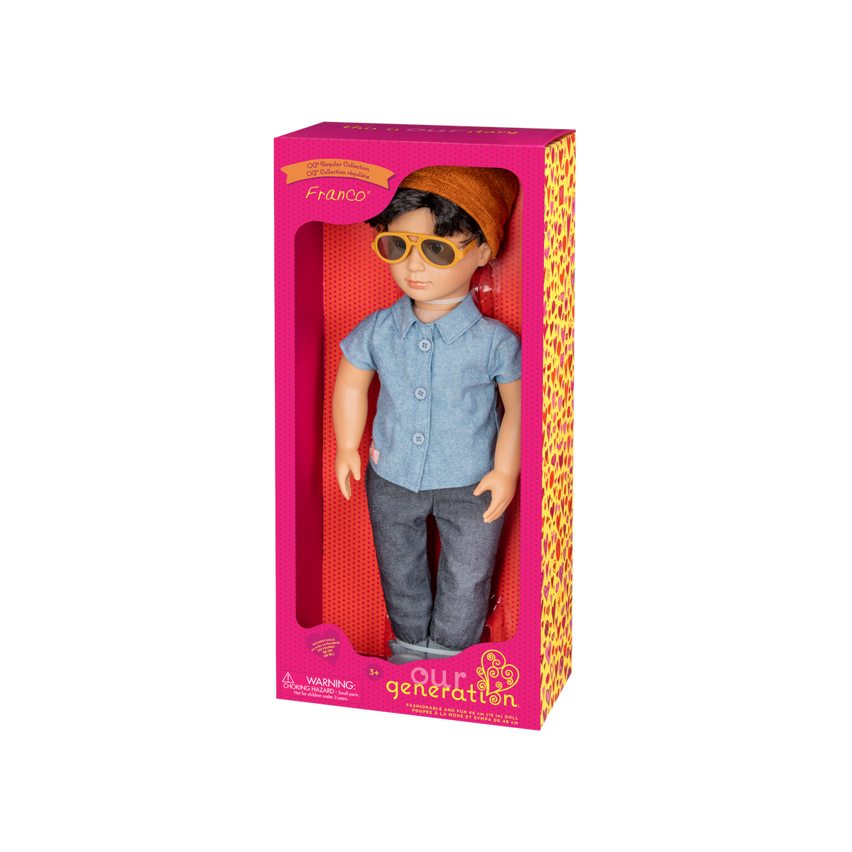 OG 18 inch Doll Franco Boy with Sunglasses and Beanie Hat New Our Gene ...