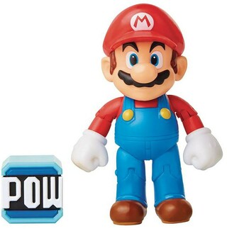 Mario w Pow Block World of Nintendo Figure Jakks Super Mario 4" Sealed ...